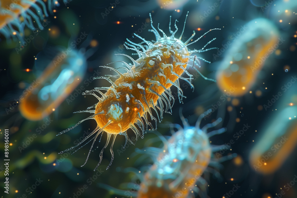 Ilustrace „Probiotics, Various probiotic bacteria such as ...