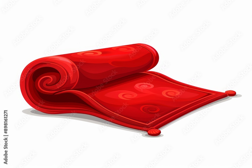 Flying Persian magic carpet isolated on white background. Cartoon ...