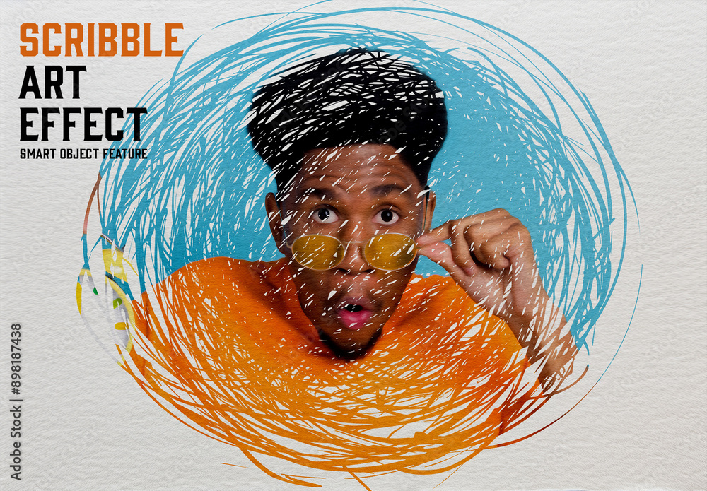 Scribble Art Effect with Generative AI Stock Template | Adobe Stock