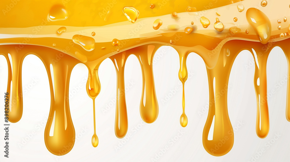 honey realistic sweet yellow melting and dripping tasty nectar melting ...