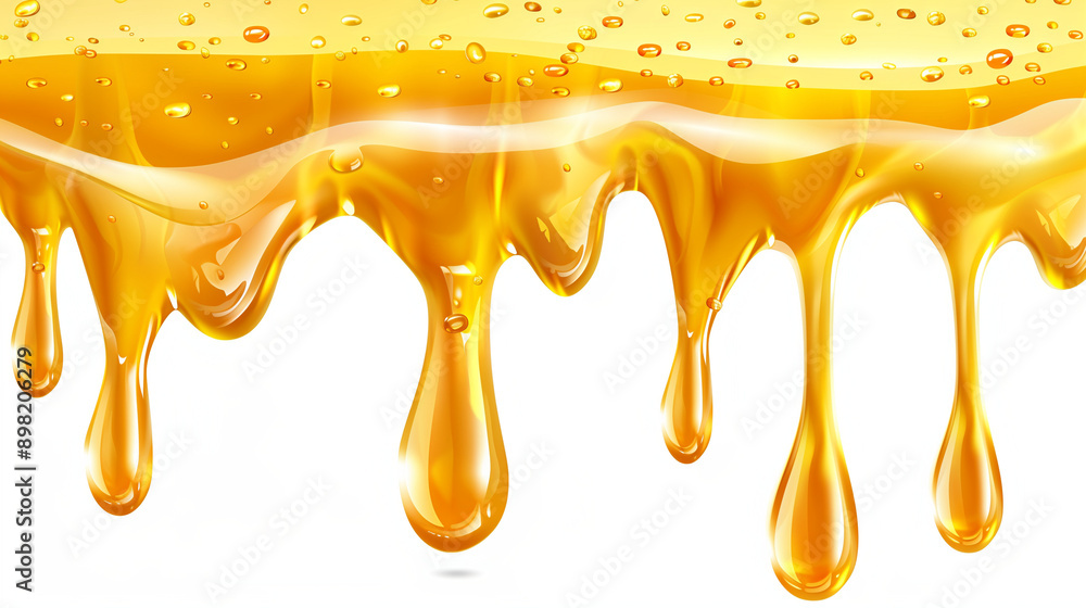 honey realistic sweet yellow melting and dripping tasty nectar melting ...