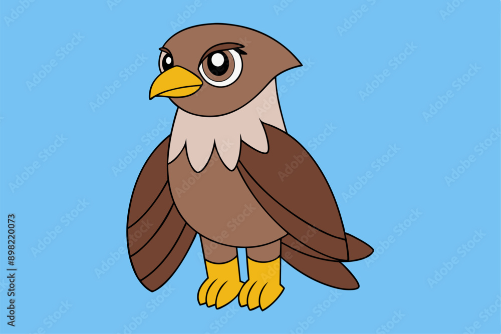 Adorable Hawk Vector Graphic For Web And Print. Premium Hawk ...