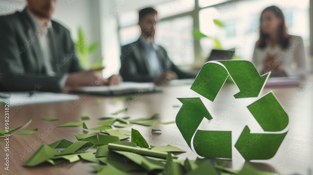 Group of business people plan and discuss recycling, reduce, reuse ...