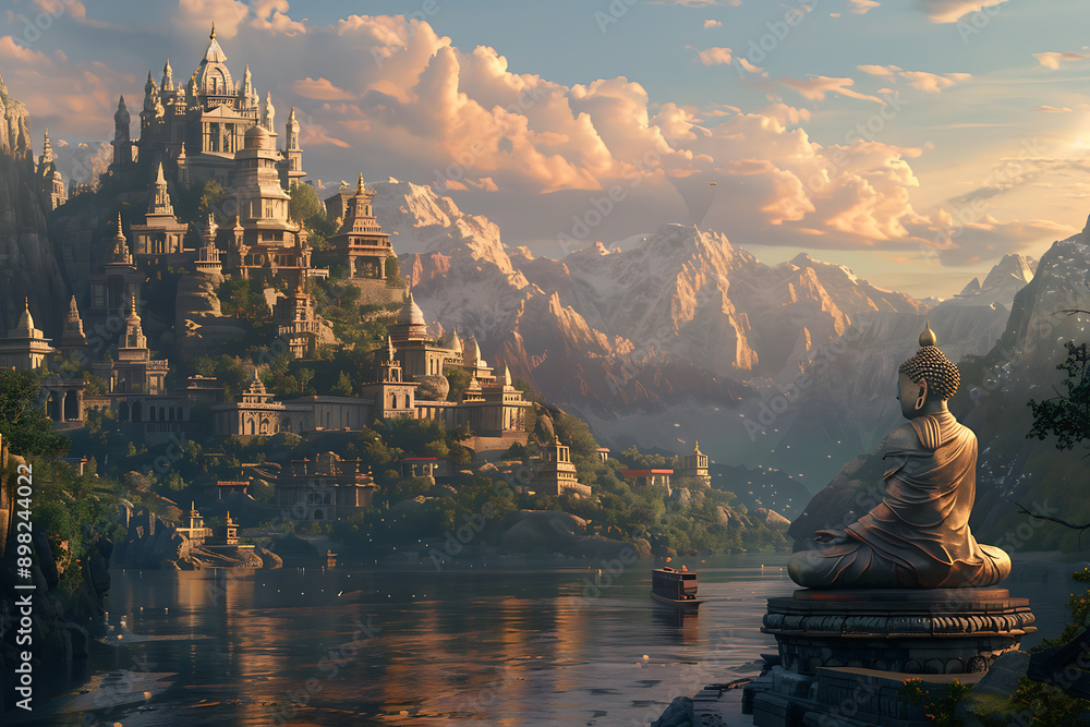 Shambhala, a mythical land mentioned in Hindu and Buddhist legends and ...