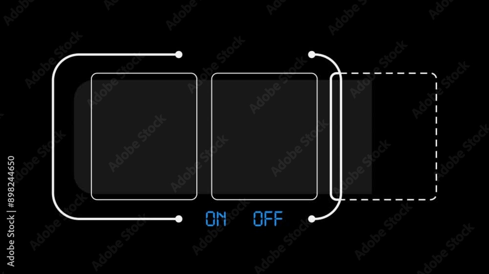 A simple white outline animated transition effect with an on and off ...