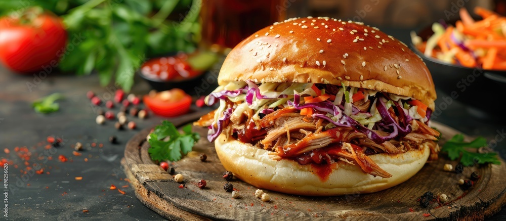 Delicious gastro pub pulled pork bun with coleslaw perfect for any menu ...