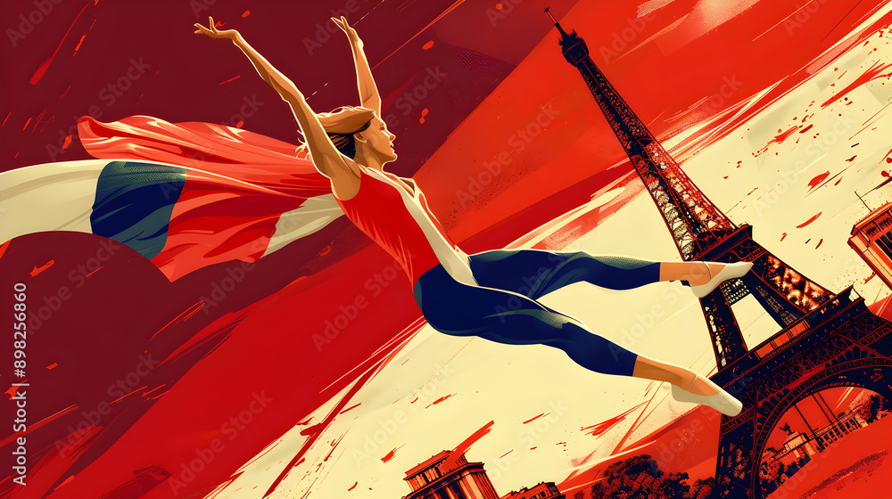 Artistic Gymnastics: An illustration of a gymnast performing a split ...