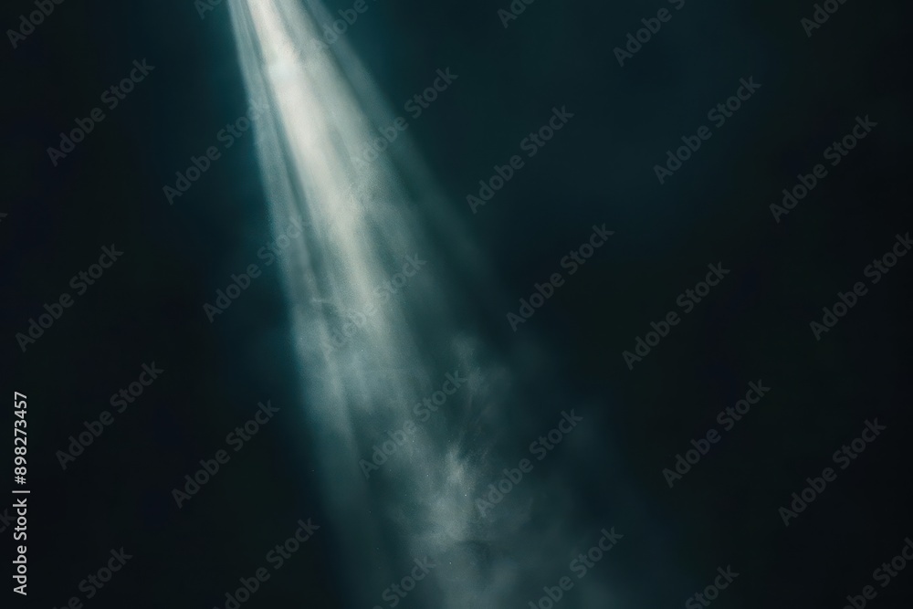 dramatic light beam piercing through absolute darkness sharp contrast ...