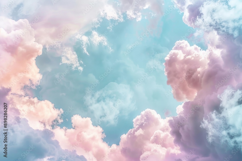 Dreamscape Cloud Frame. A frame made of fluffy, iridescent clouds with ...