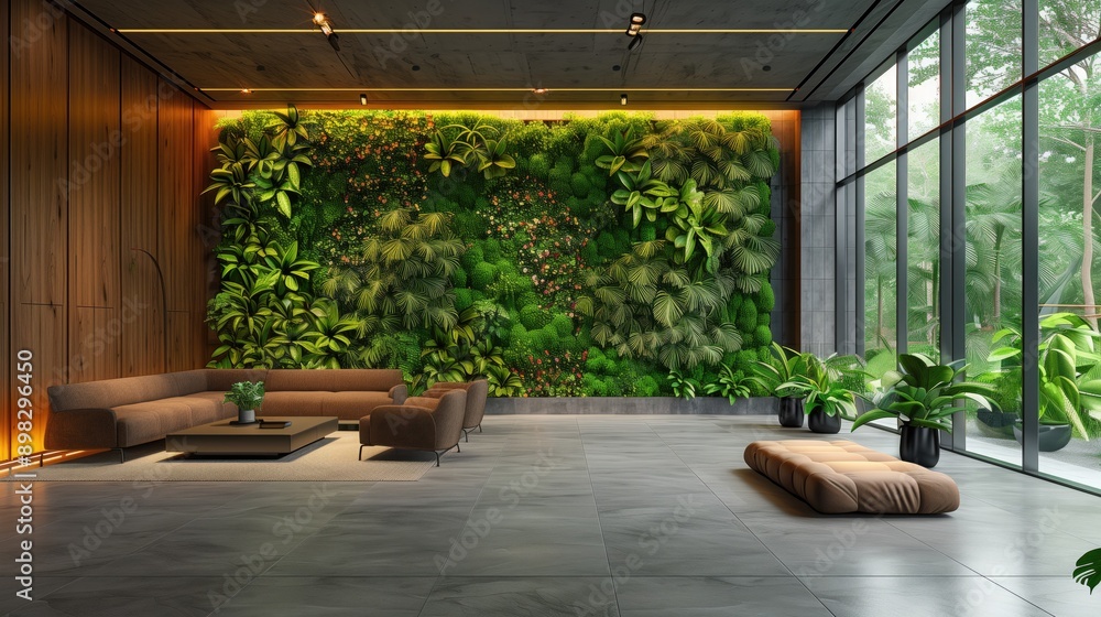 Biophilic Design: An office designed with biophilic elements like ...