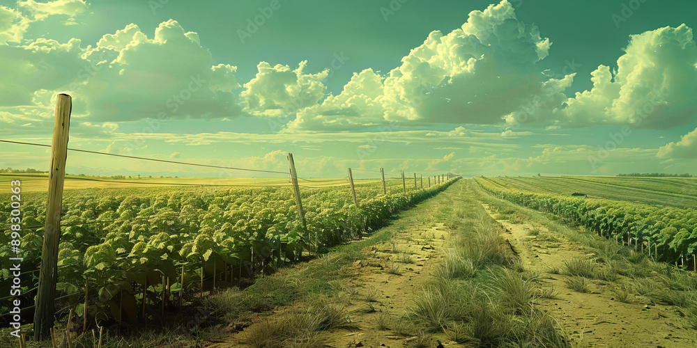 Gene Farm: A field of genetically modified crops, towering over a ...