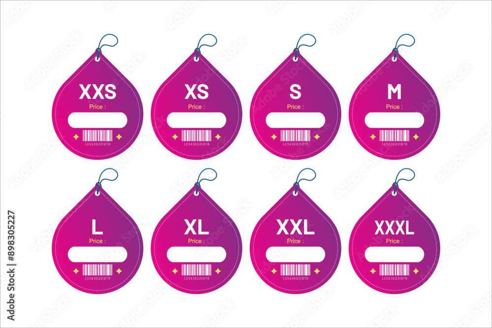 Set clothing size labels size label tag Clothing neck label tag concept ...