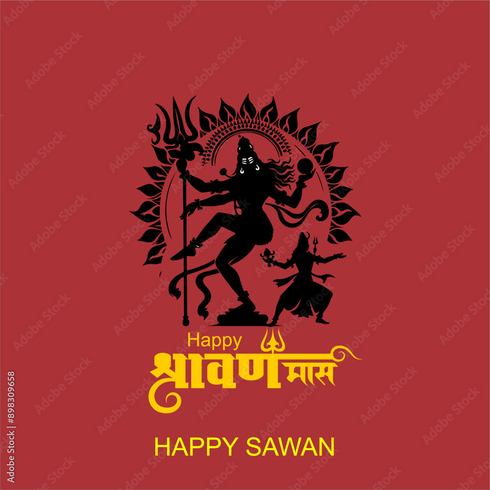 shubh sawan Shivratri creative poster Illustration Of Lord Shiva and ...
