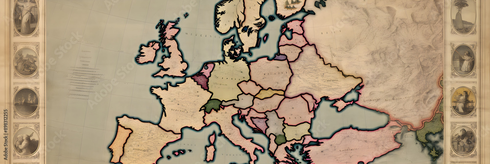 Comprehensively Detailed and Color-coded European Map, Highlighting ...