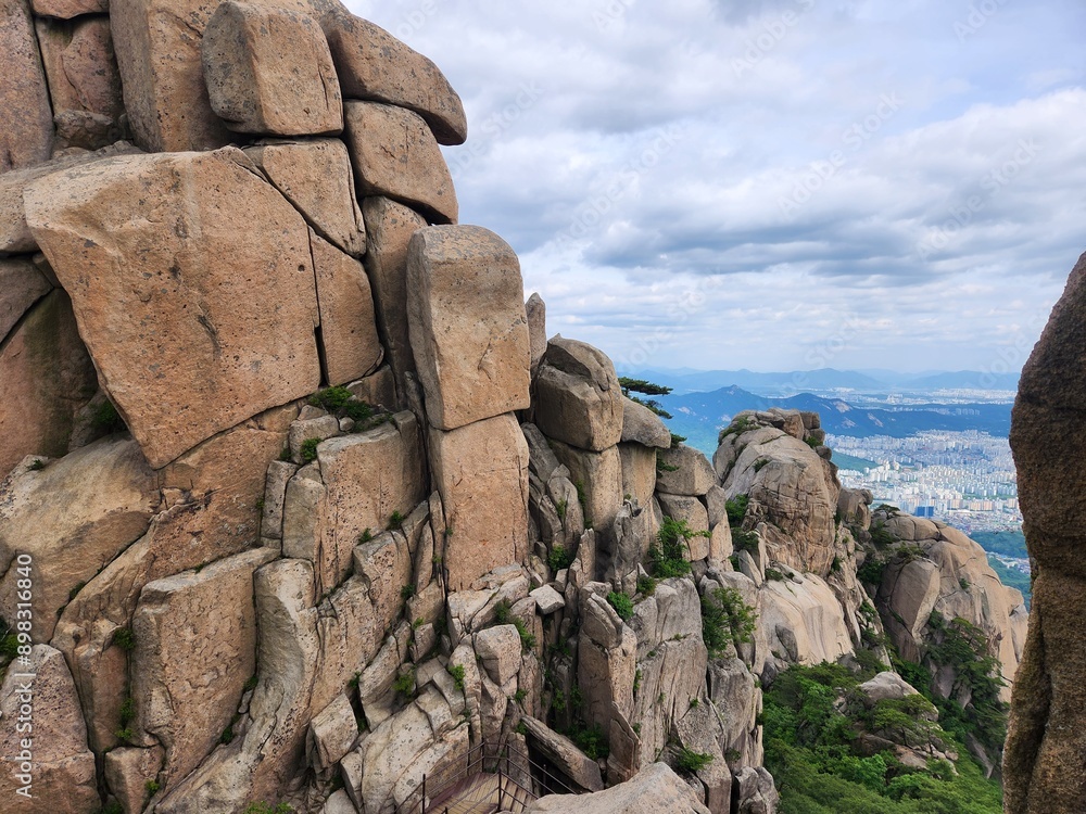 Image of summer scenery of Dobongsan Mountain near Seoul, Korea. Hiking ...
