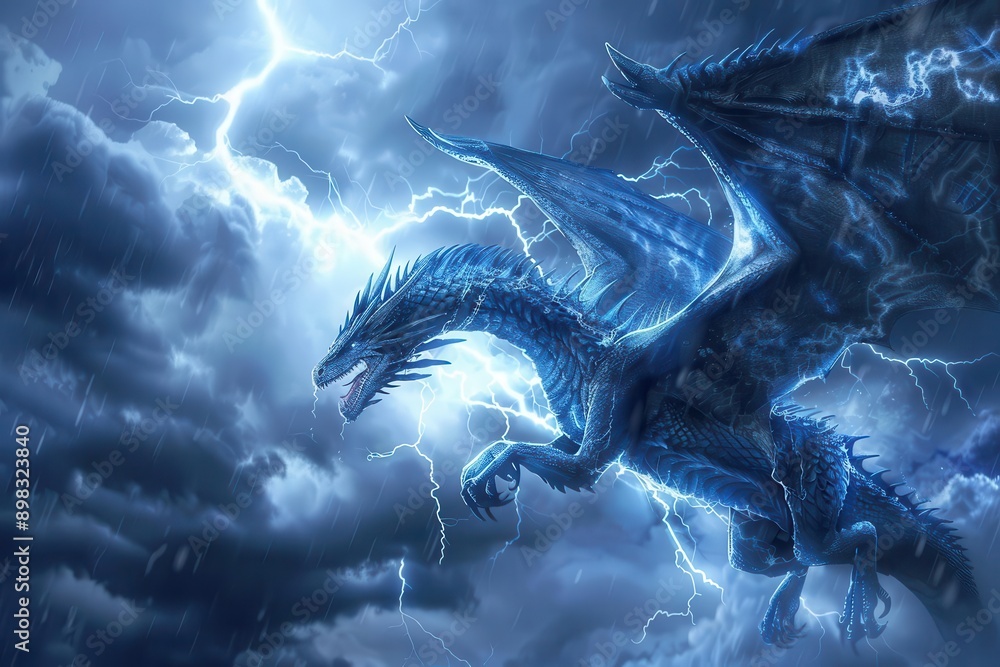 mythical dragon ascendant a majestic scaled beast soars through ...