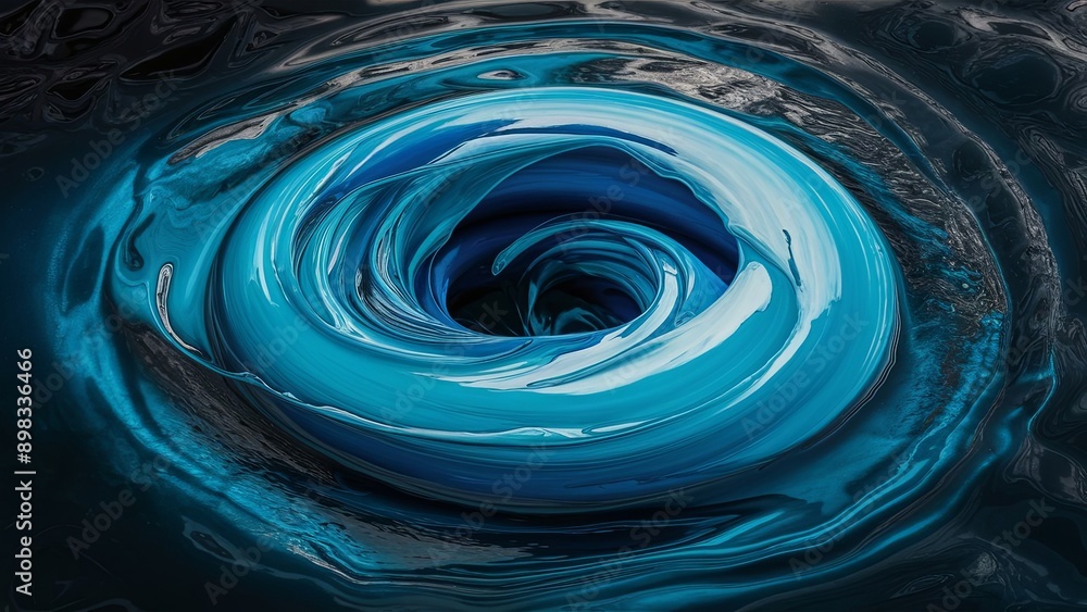Blue Acrylic Diffusion in Water: Ink Blot Analysis on a Black Substrate ...