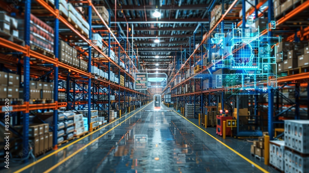 Illustrating a sophisticated warehouse setup, this image features ...