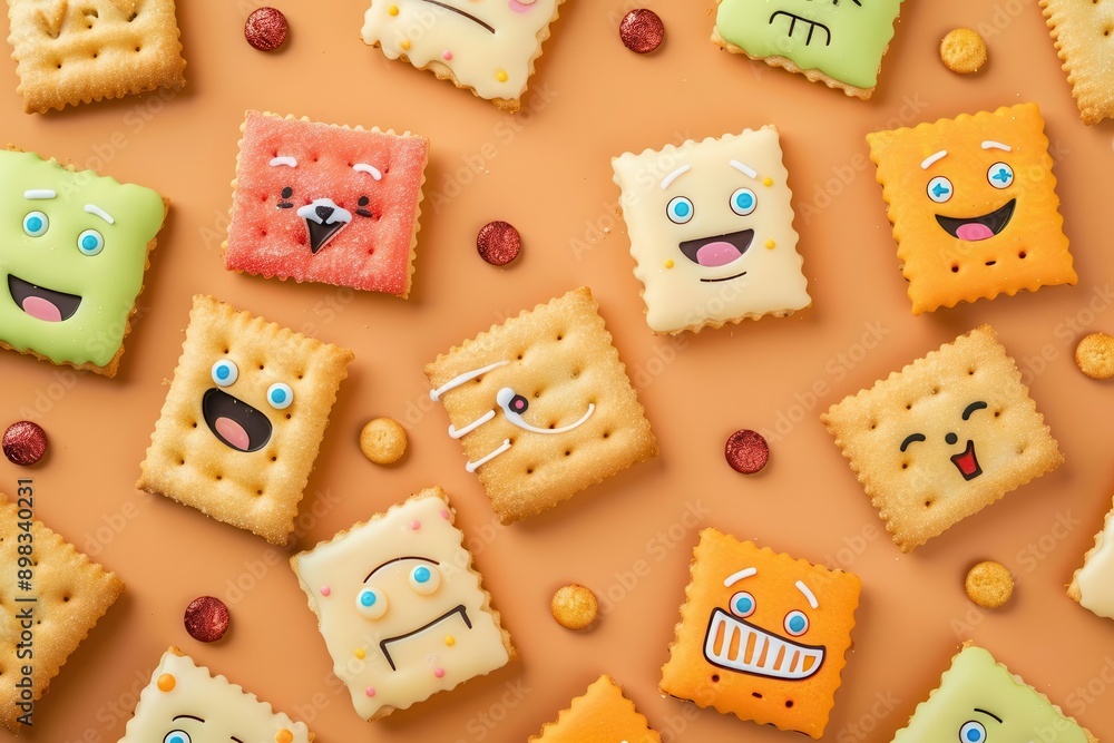 whimsical collection of animated cracker characters with various ...