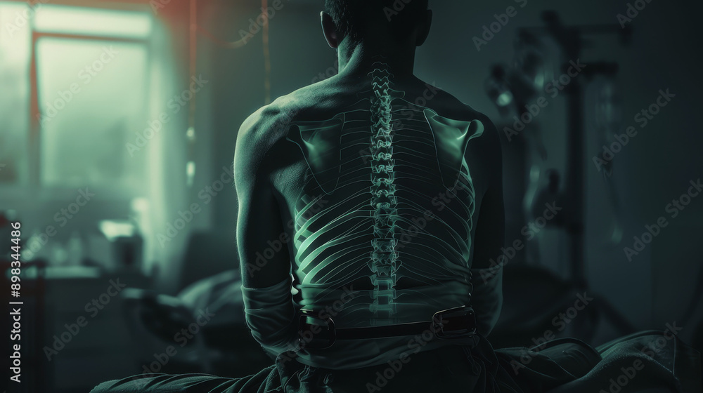 World Day against Pain. a man with a back injury. spinal injury Stock ...