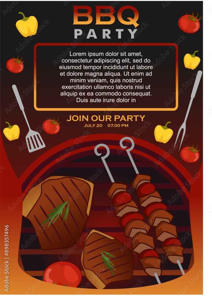 barbecue posters. bbq party invitations for summer bbq time ...