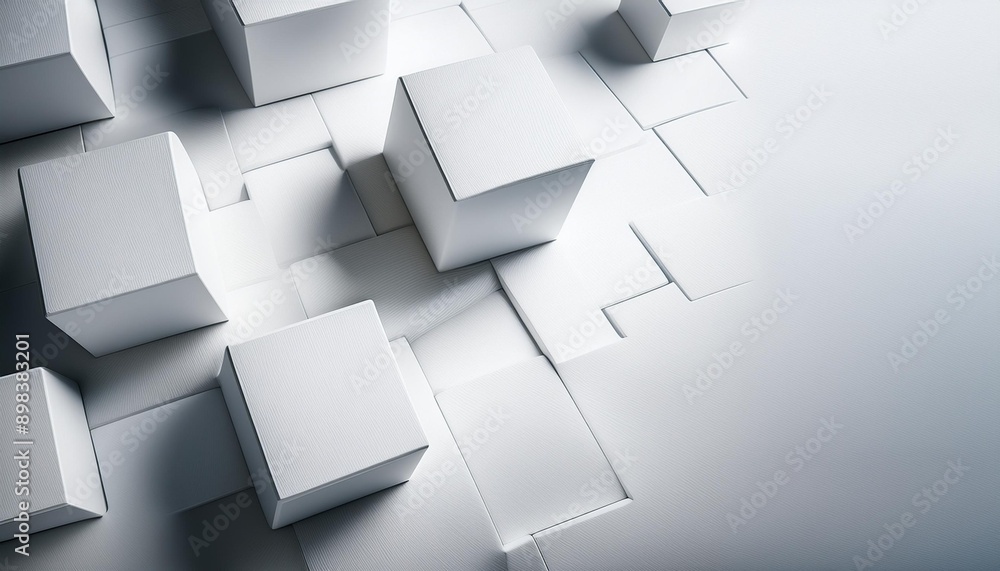 Random scaled top inset white cube boxes block background wallpaper ...