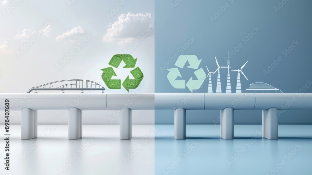 Minimalist infographic Split screen showing Hyperloops small carbon ...