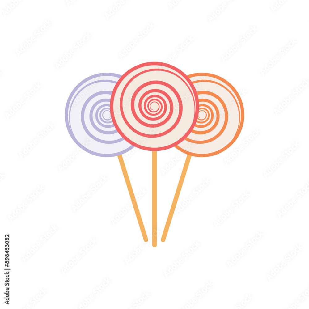 Poster Swirl Lollipops sucker vector icon, Lollies candies flat and ...