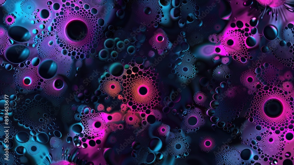 The picture of the neon coral in the deep sea while glowing in the ...