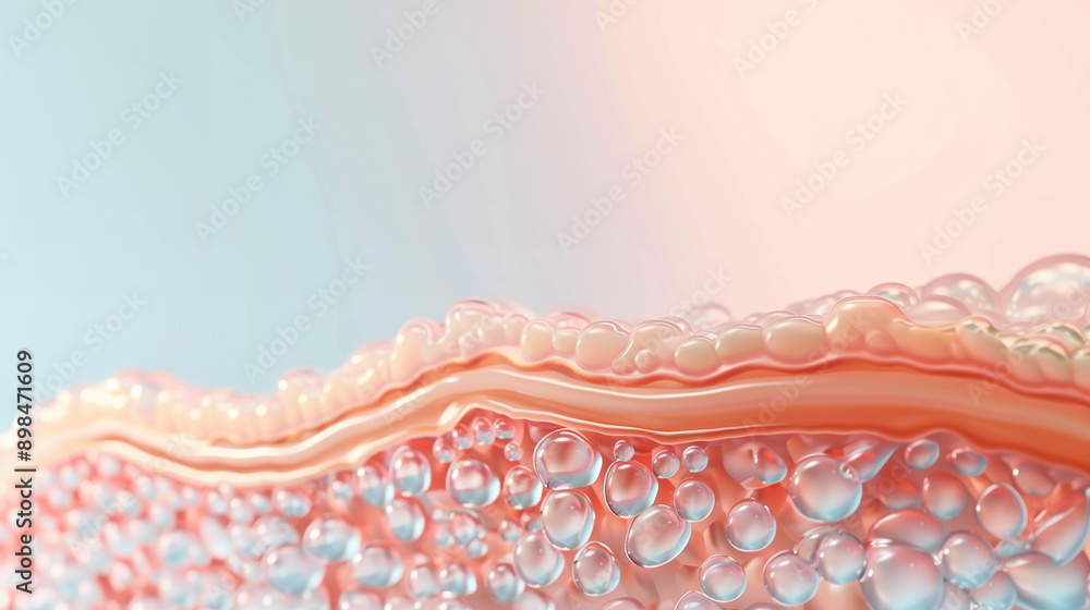Pro Vitamin B Skin Layer 3D Illustration with Collagen Moisture Texture ...
