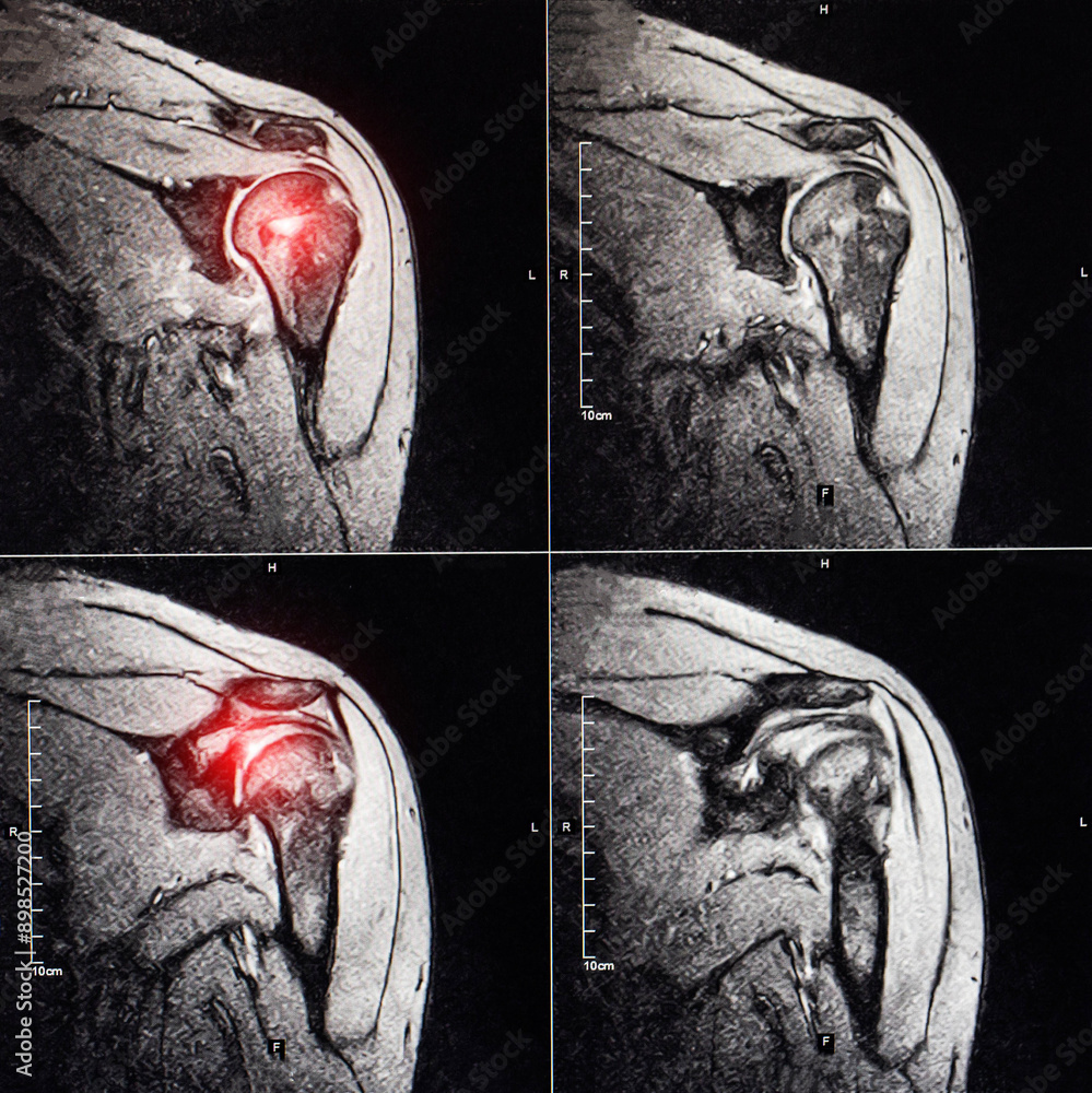 MRI image of the shoulder joint after a fracture and dislocation ...