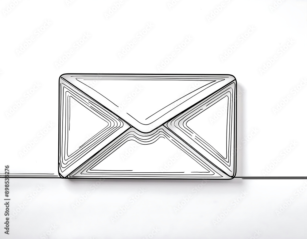 Continuous One-Line Mail Envelope- A simple, elegant sketch of a mail ...