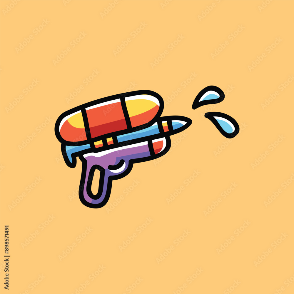 Water Gun Toys Vector Cartoon Illustration Stock Vector | Adobe Stock