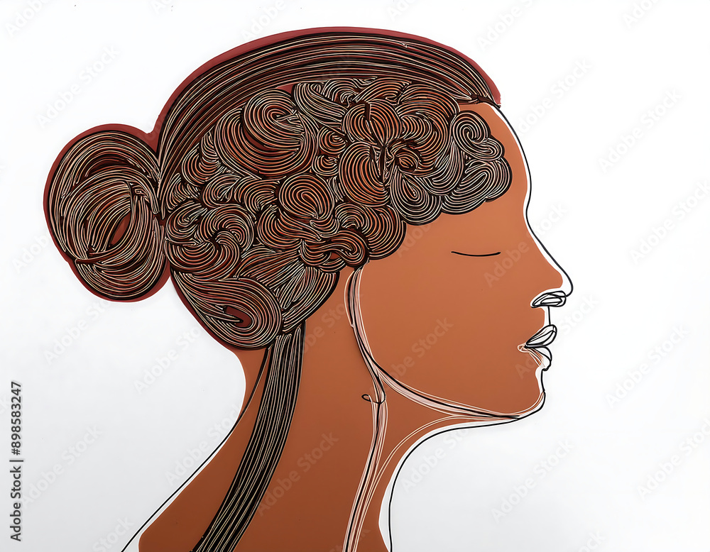 One-Line Drawing of Brain and Mental Chaos- A continuous line drawing ...