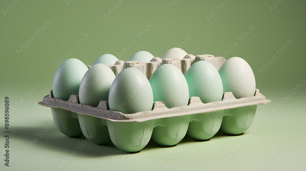 Environmentally Conscious Close-up View of an Empty Pastel Green Egg ...