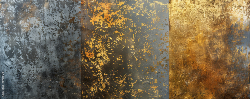 A distressed metallic background in various colors, including faded ...
