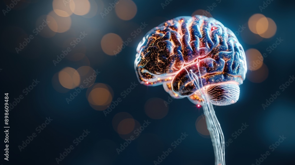 A detailed depiction of the human brain and mind, illustrating the ...
