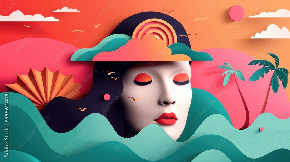 A creative illustration exploring the depths of psychology and emotions ...