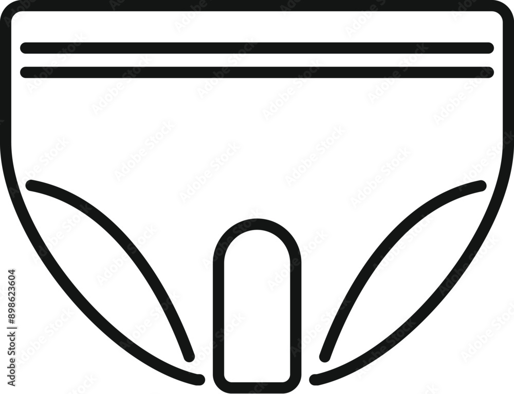 Line icon depicting an adult diaper emphasizing comfort and security ...
