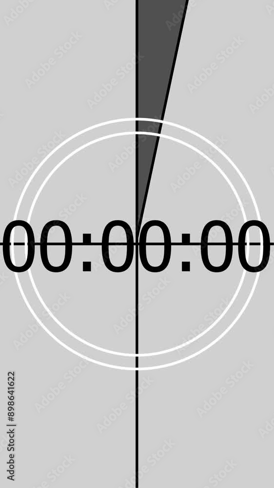 Old movie countdown timer vertical resolution. 5 seconds vintage film ...