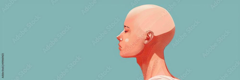Man with hair loss problem. Person with bald head, blue background ...