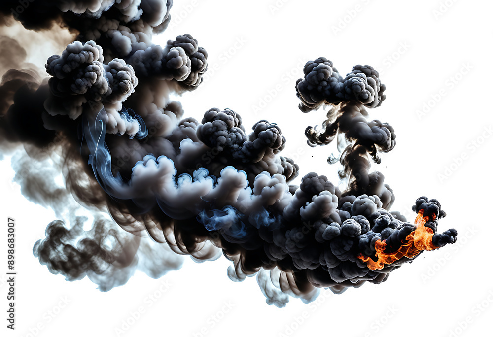 black smoke effect isolated white background high resolution high ...