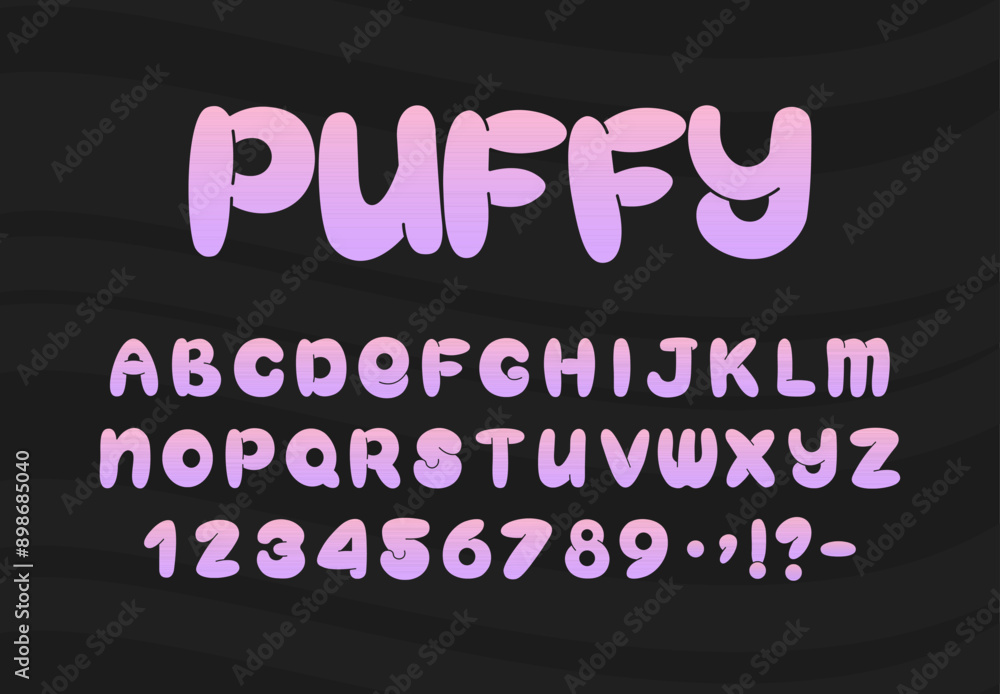 Cartoon Bubble Font. Puffy plump font featuring uppercase letters ...