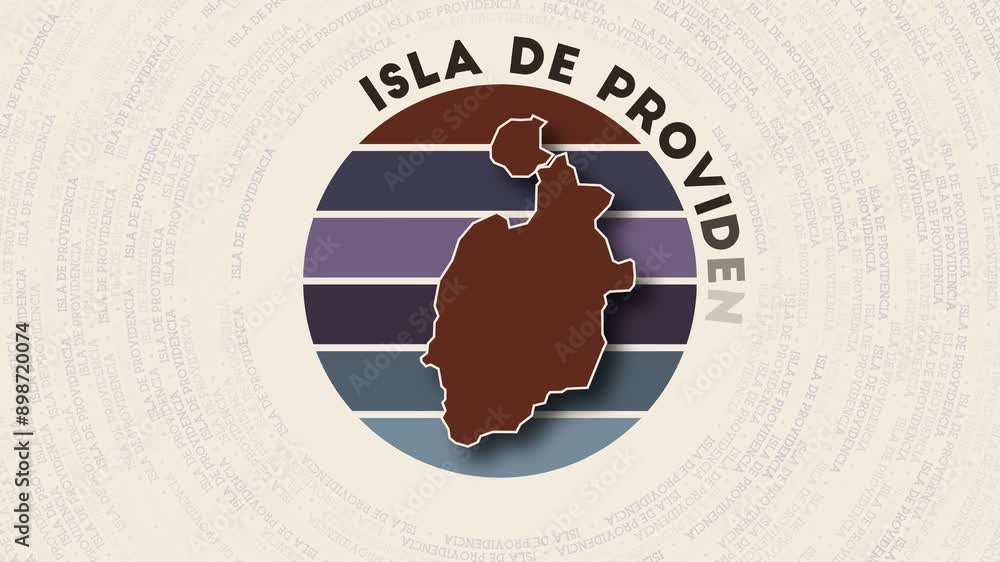 Isla de Providencia logo intro. Badge with the circular name and map of ...