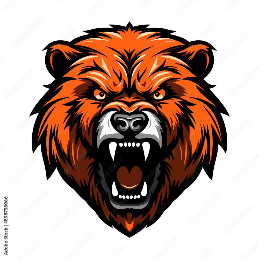 Grizzly bear logo. Roaring bear. Vector illustration of an angry ...