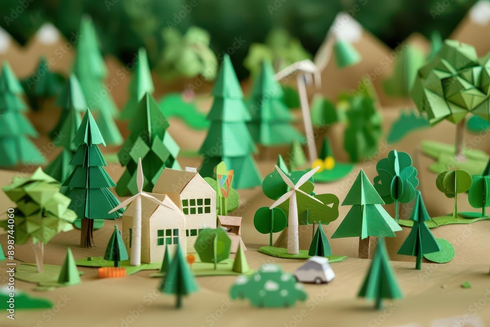 charming papercraft diorama of an ecofriendly world miniature trees ... charming papercraft diorama of an ecofriendly world miniature trees ...