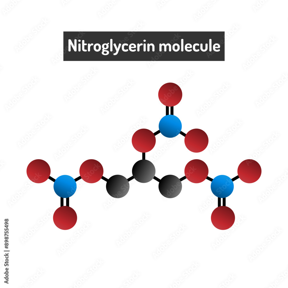 Nitroglycerin Molecule - Chemical Structure, Medical Uses, and ...