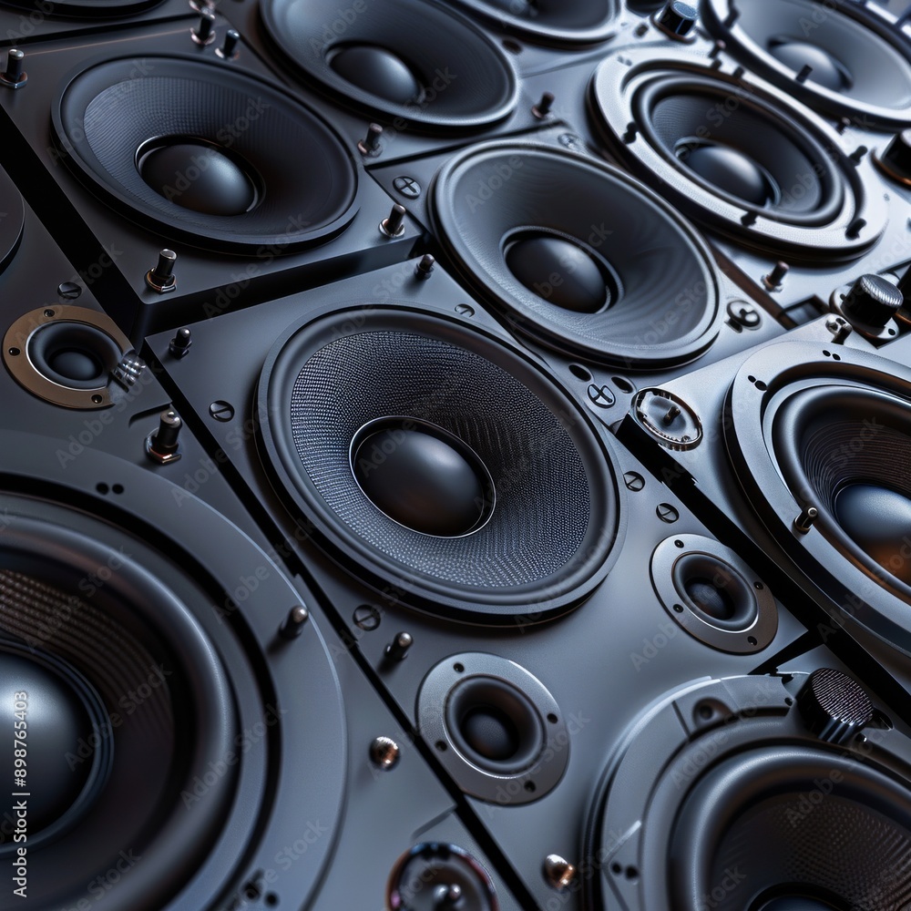 Ultra-sharp photo depicting the generic design of loudspeakers suitable ...