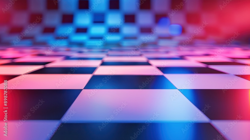 Checkered pattern with alternating colors, illuminated by a gradient of ...
