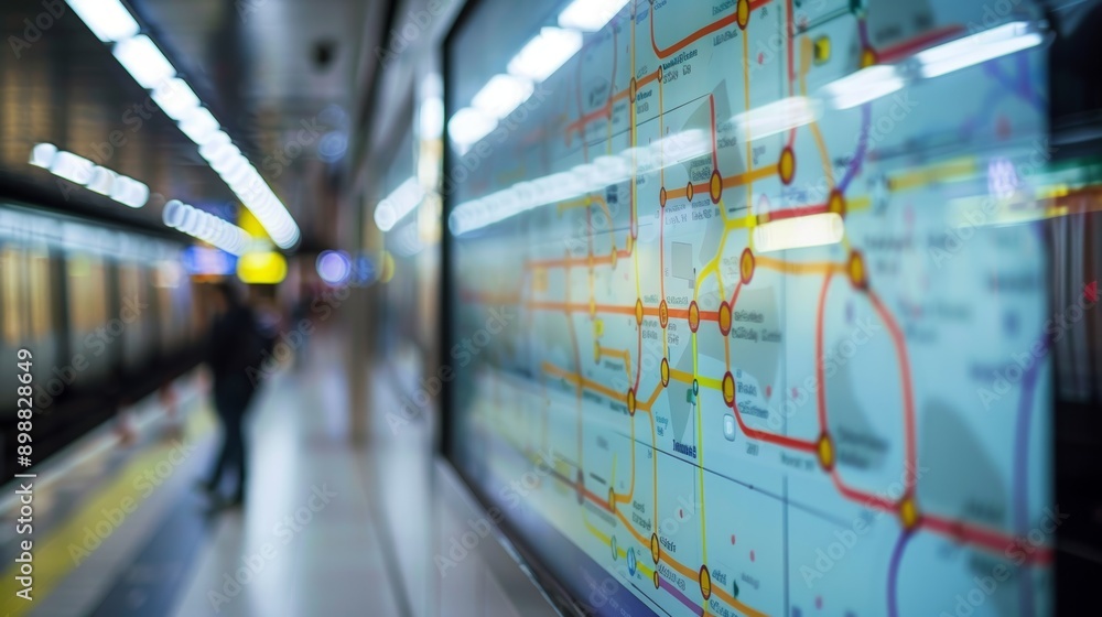 Interactive Digital Metro Map in Modern Station for Easy Navigation and ...